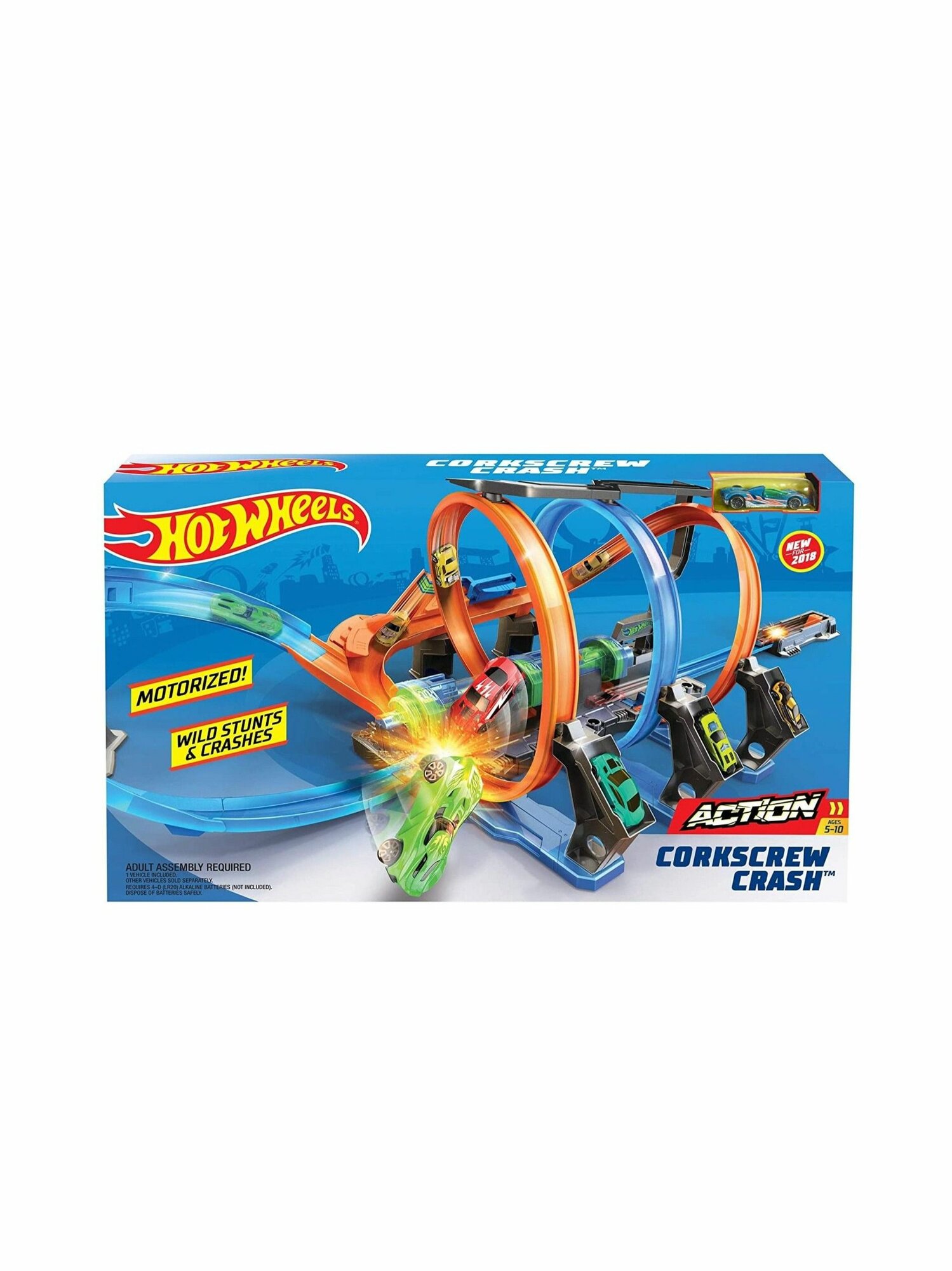 Автотрек Hot Wheels Колесо Кривошип Краш с пусковой установкой