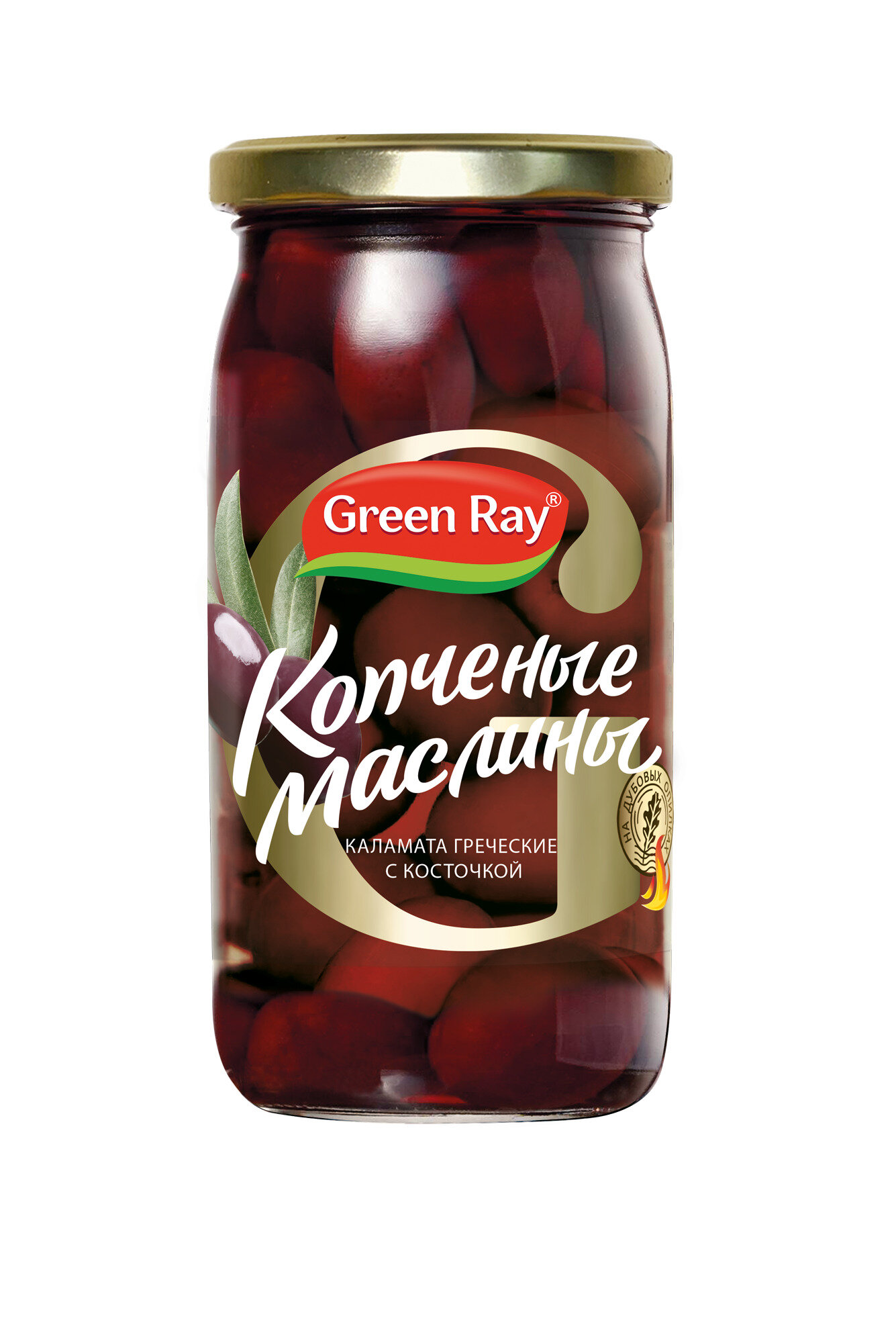Копченые Маслины Каламата греческие с косточкой 370 мл