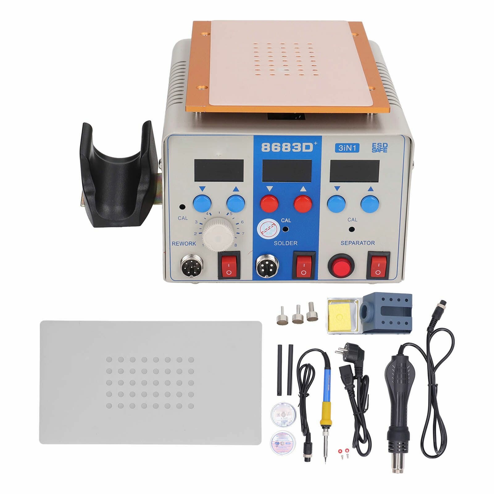 Паяльная станция 3 в 1 с феном и сепаратором