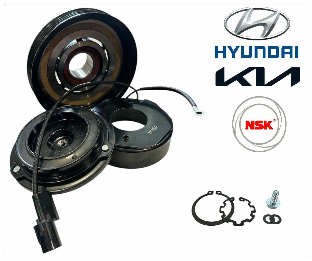 Муфта компрессора кондиционера на Японском подшипнике NSK Kia Sportage, Hyundai Tucson