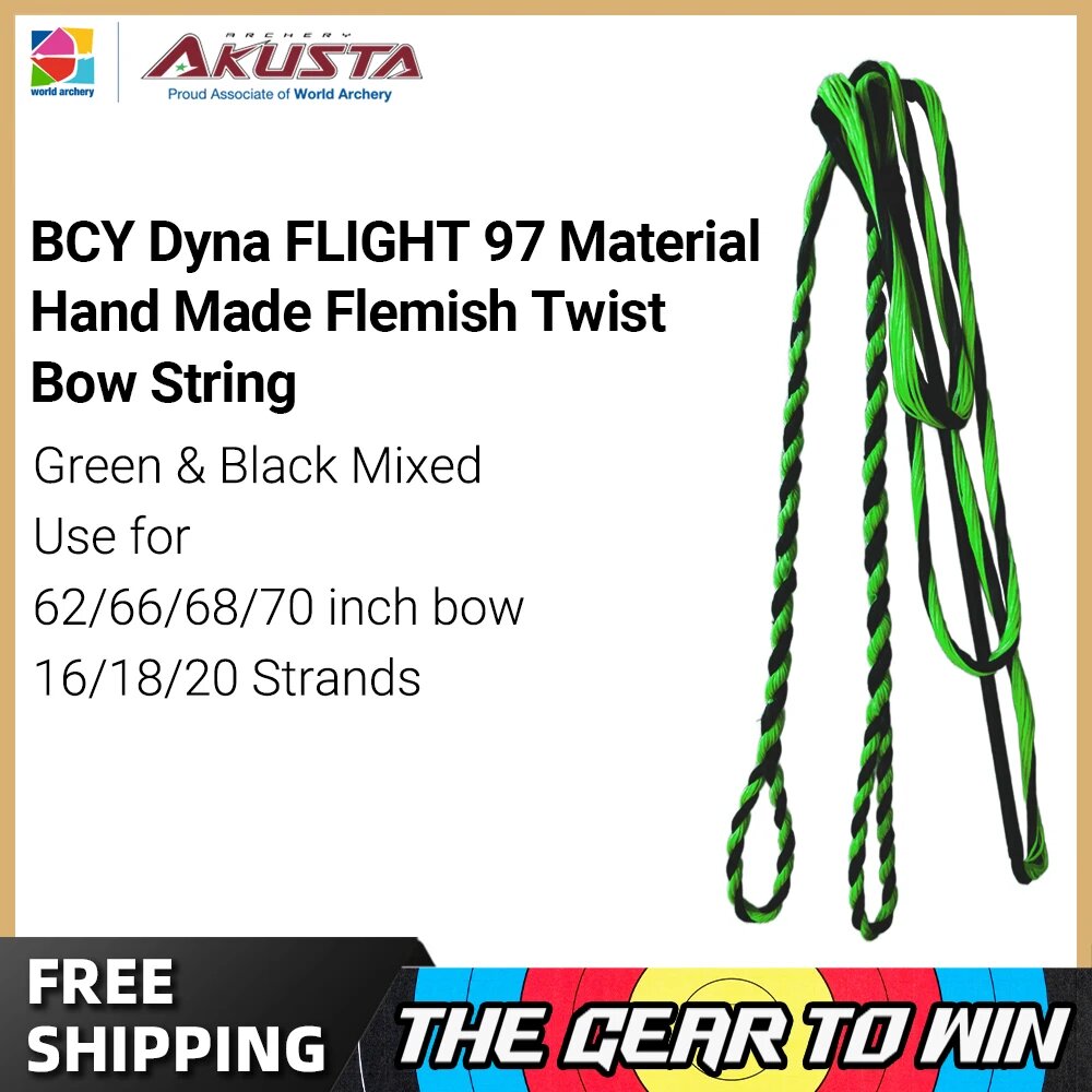 Лук Akusta Dyna 97 16/18/20 нитей черный/зеленый AMO-68inch Bow 20st