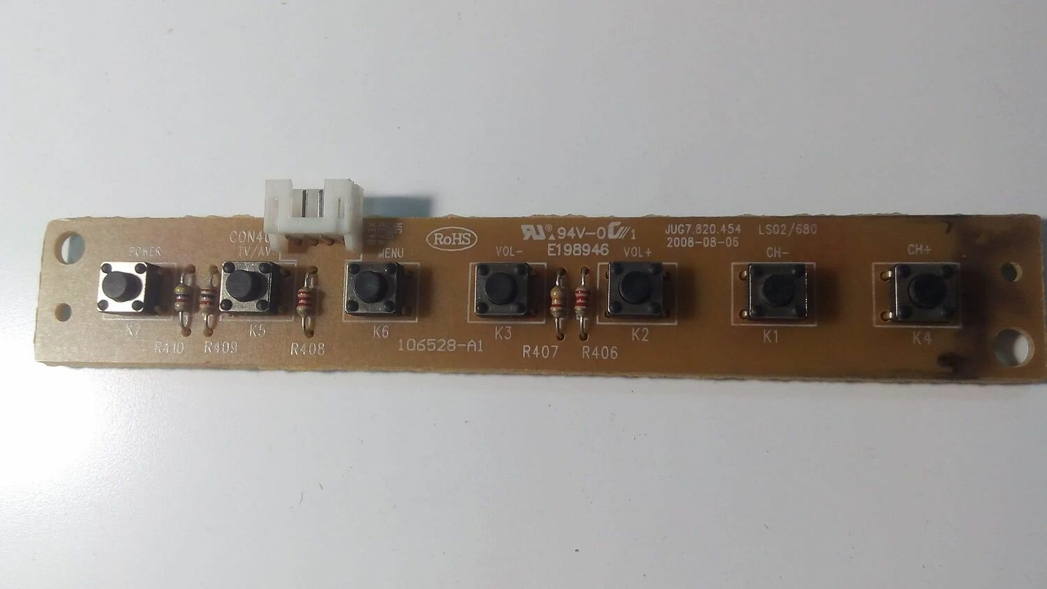 Плата кнопок JUG7.820.454 106528-A1 LS02/680 для Stv-Lc3204Wd V1I05 Lcd Телевизор Supra Плата управления арт. 9433