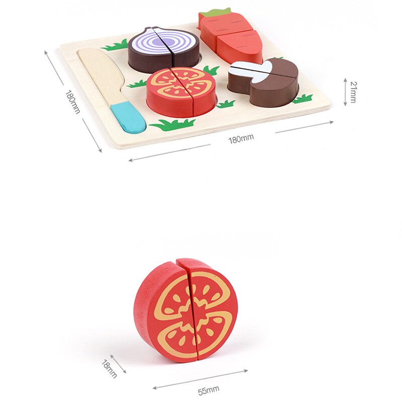Деревянная игрушка Кухня Нарезанные Фрукты Овощи Десерт Дети Кулинария Кухонная Игрушка Еда Ролевые Игры Головоломки Развивающие Игрушки для Детей, C