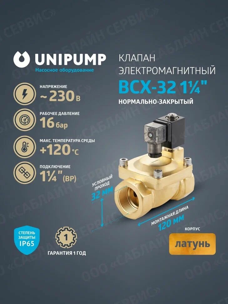 Клапан электромагнитный BCX-32 1 1/4"