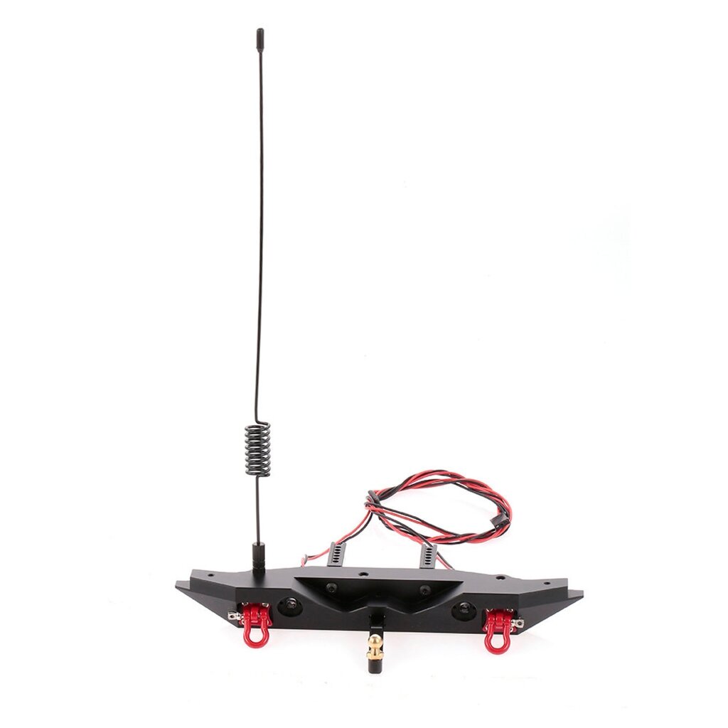 Автомобильный бампер Металлический задний бампер с 2 светодиодными антеннами для автомобиля SCX10 90046 1/10