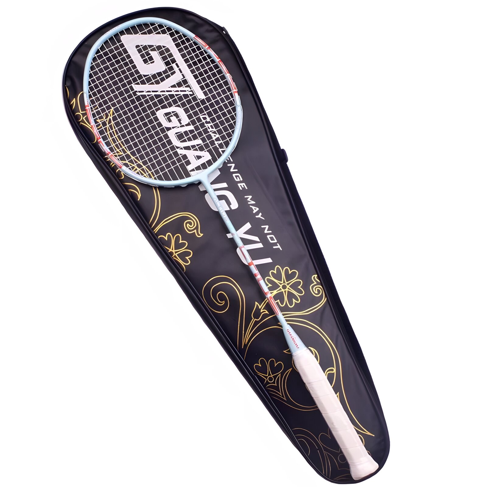 Ракетка для бадминтона GUANG YU в чехле, вес 6U, цвет голубой/голубой