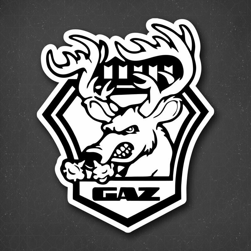 Наклейка на авто "Злой олень ГАЗ" 19x22 см