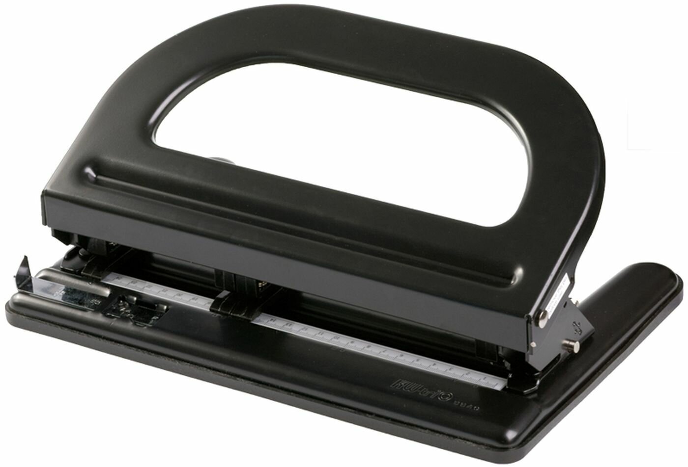 Дырокол Kw-Trio, регулируемый, 2-4 отверстия, с линейкой, черный, на 30 листов