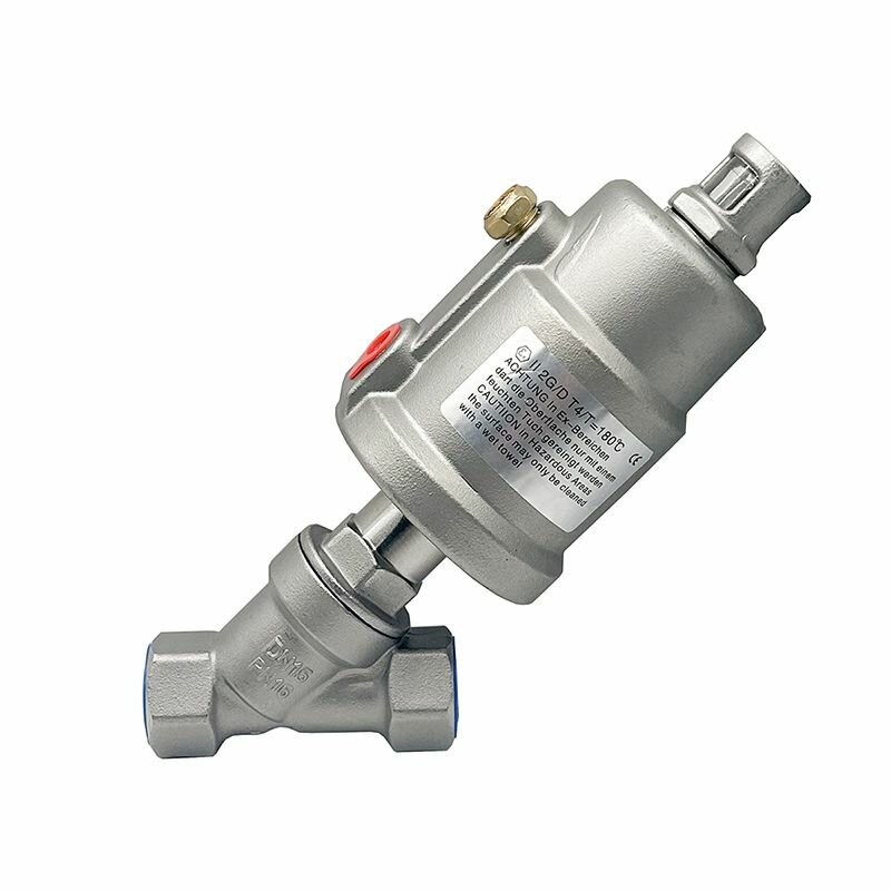 Пневматический угловой седельный клапан 1/2" нержавеющие стали Нормально закрытый Y-образный клапан
