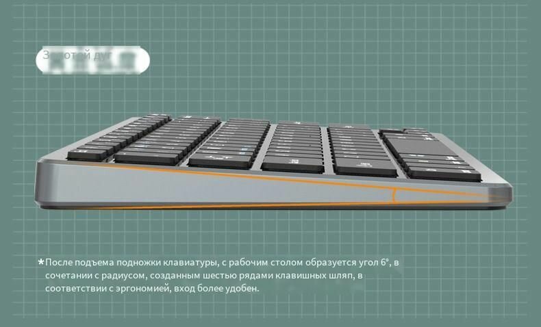 Клавиатура + мышка Беспроводная клавиатура Bluetooth, русская раскладка, дышащая подсветка, матовый черный