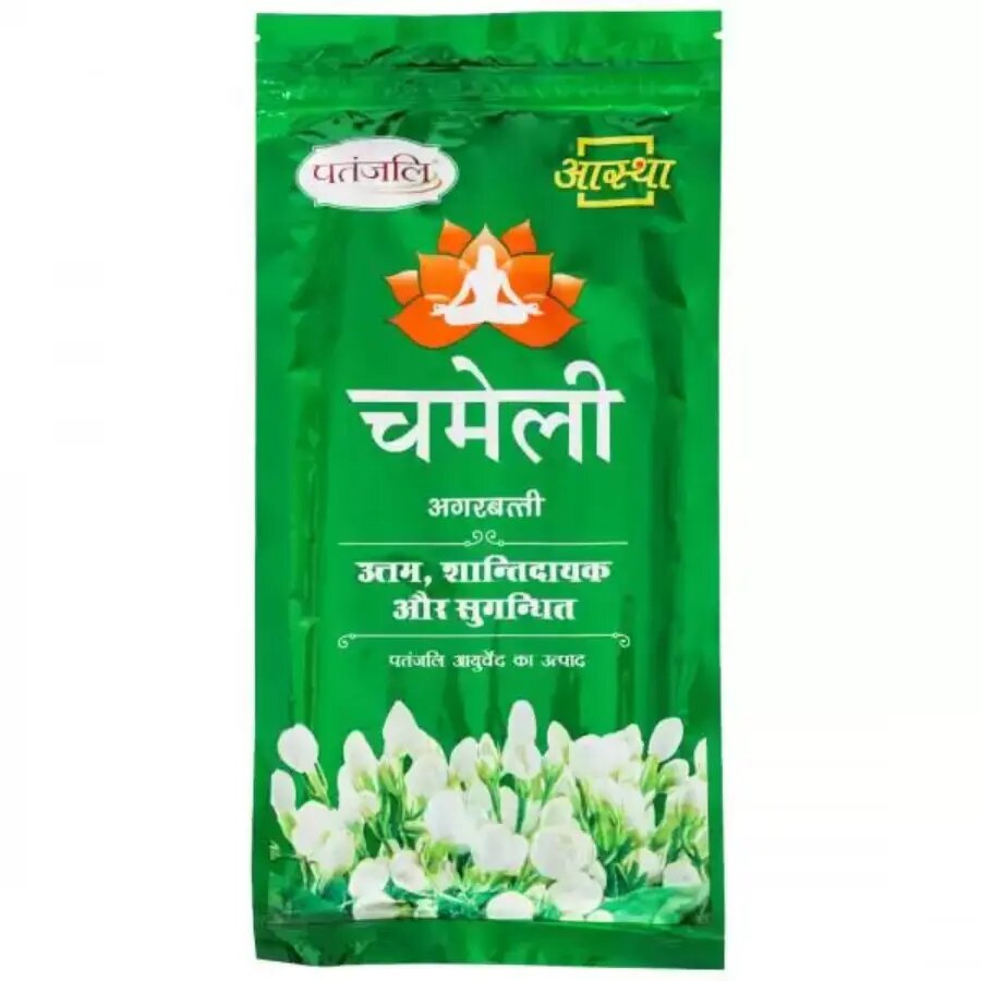 Aastha agarbatti JASMINE, Patanjali (Аастха благовония жасмин, Патанджали), пакет, 150 г.