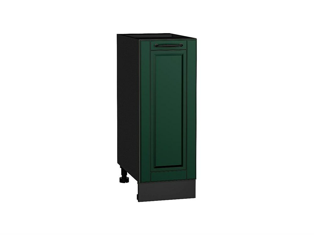 VVT Кухонный Шкаф нижний с 1-ой дверцей Дублин Graphite, Special Green, 300, каркас ЛДСП Graphite, фасад МДФ Special Green, 816*300*478
