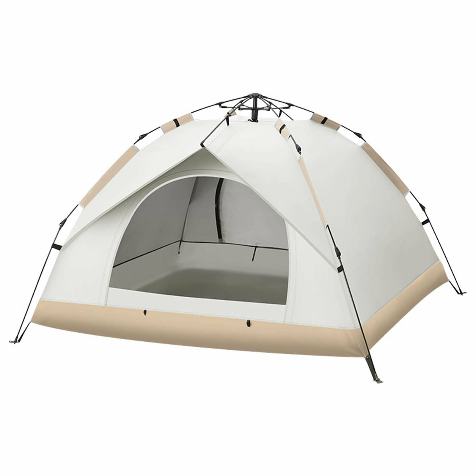 Легкая всплывающая палатка, солнцезащитная, непромокаемая, сильная стабильность, автоматическая быстро открывающаяся палатка для кемпинга на открытом воздухе, белая однослойная 3-4-местная палатка