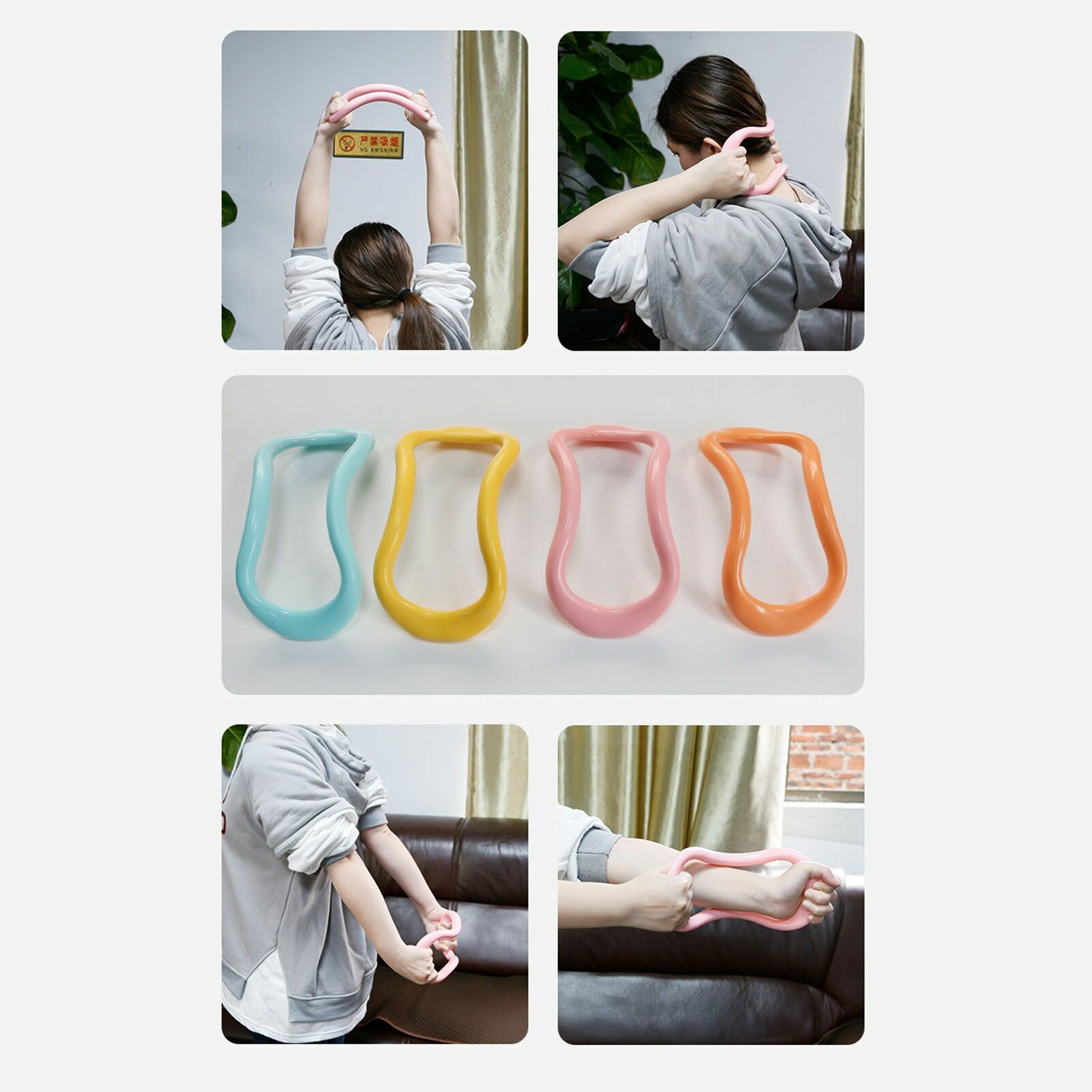 Кольцо для фитнеса и йоги, экологически чистое PP, изогнутое оборудование для фитнеса и тренировок, синее