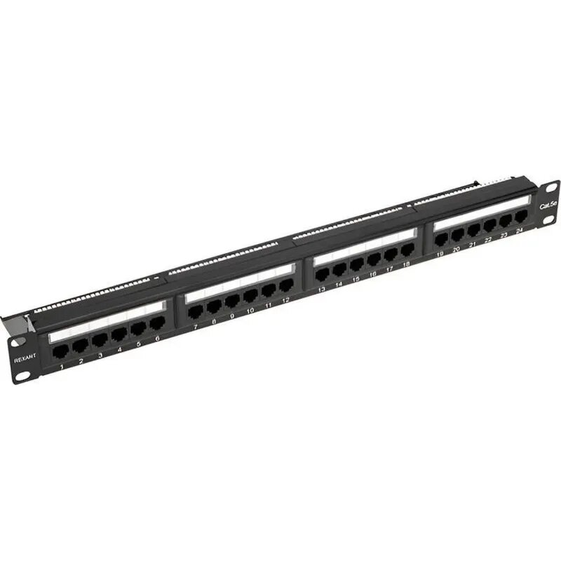 Патч-панель REXANT (02-0031) с кабельн орг.19,1U,24 порта, UTP, RJ-45, CAT5e 2111821