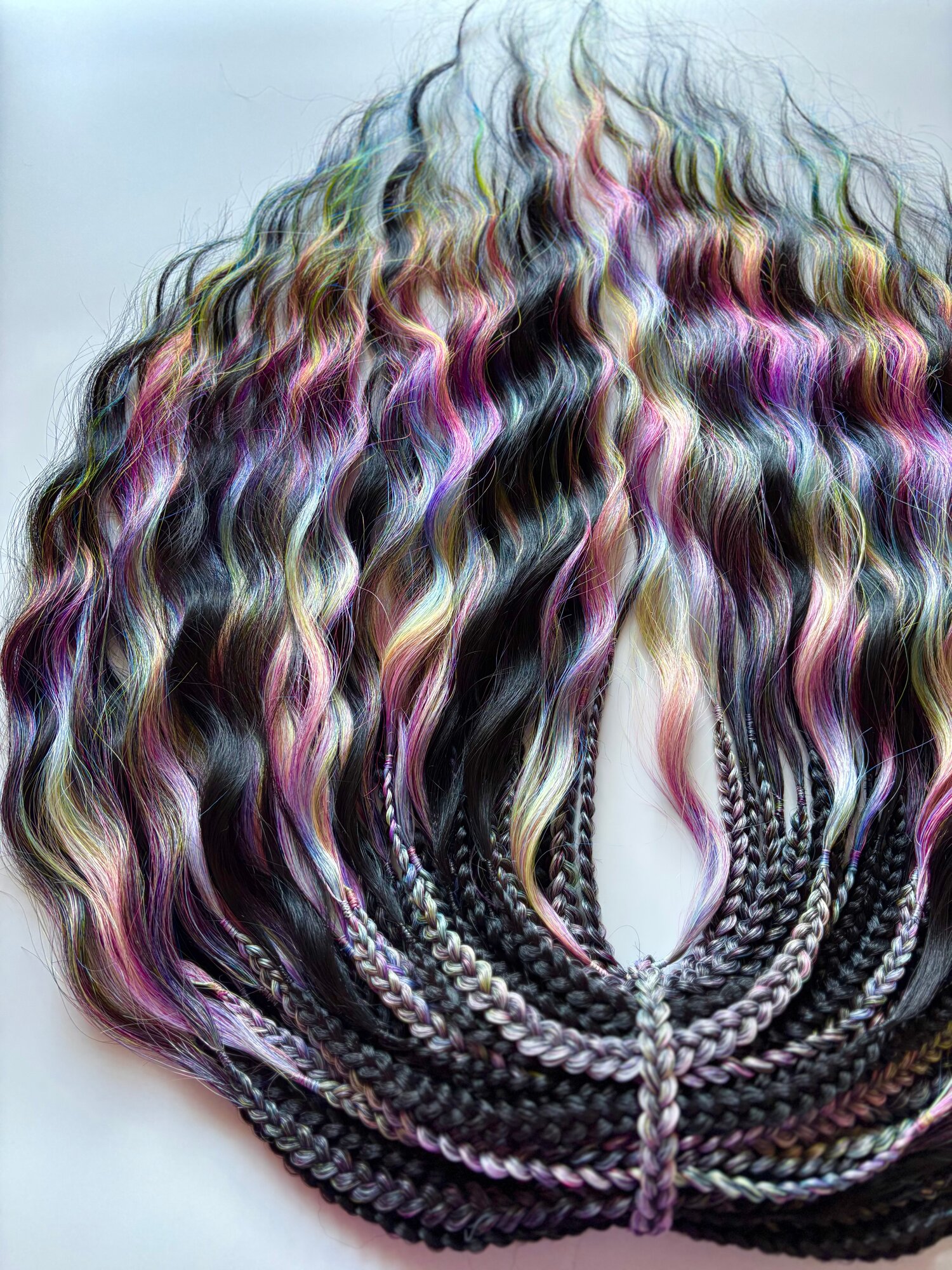 Комплект ажурных ДЕ кос с локонами