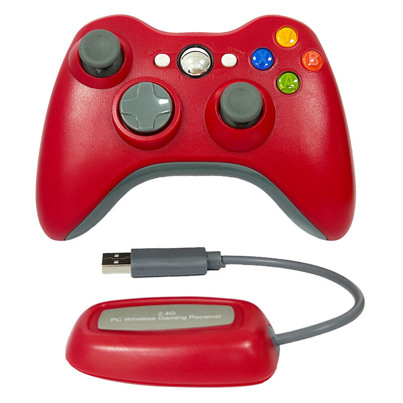 Игровой контроллер XBOX360, беспроводной, 2.4G, красный