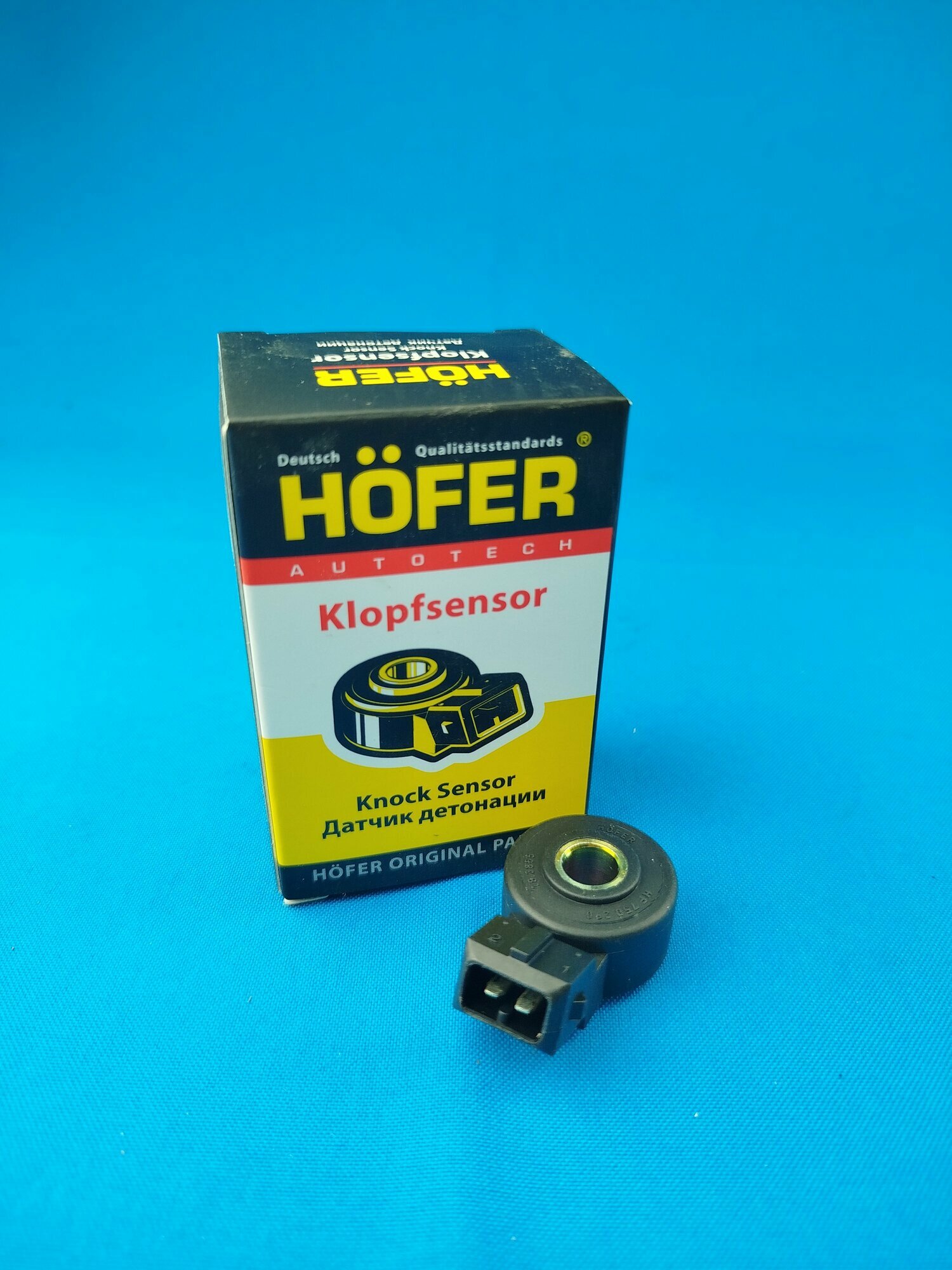 Датчик детонации "HOFER" для автомобилей ВАЗ 2110-15, ГАЗ дв. 405, 406