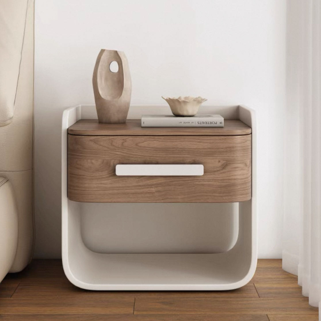 Интерьерная тумбочка с открытой полкой Ardole (молочный / 40см)