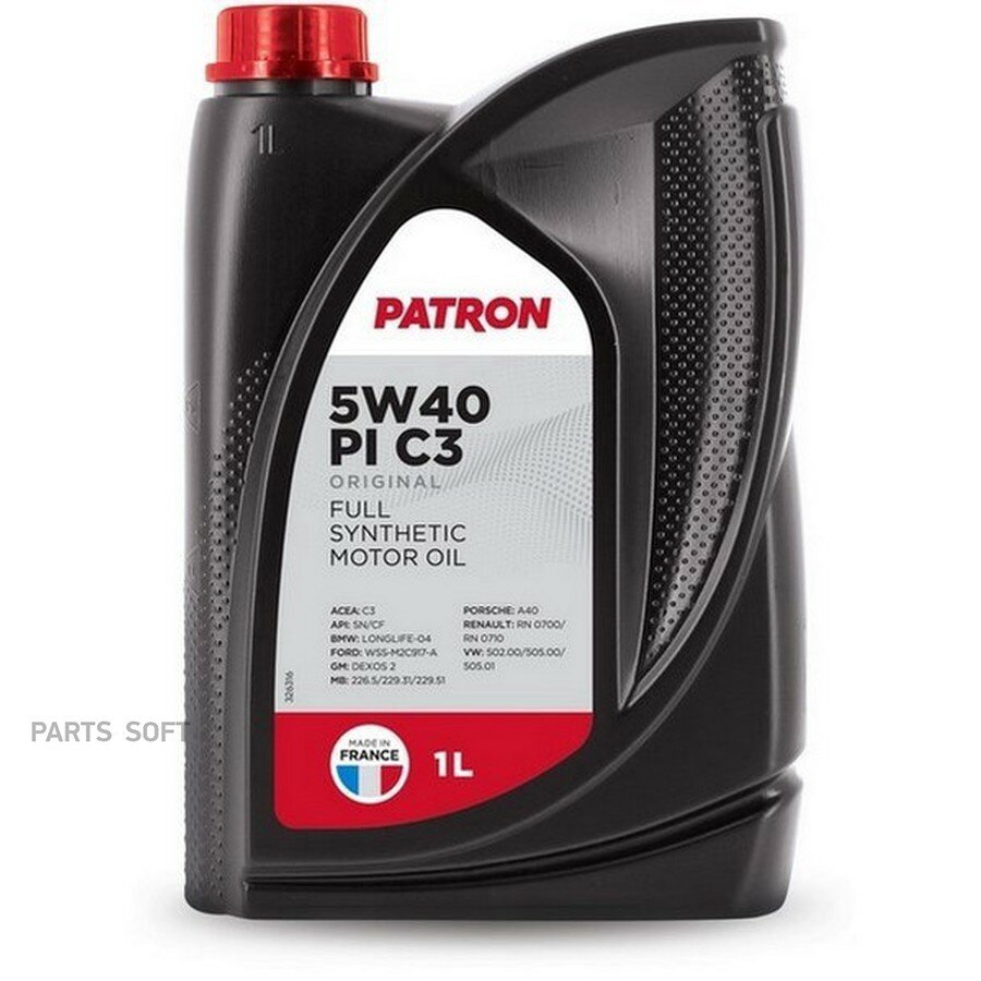 PATRON 5W40 PI C3 1L ORIGINAL Масло моторное синтетическое 1л