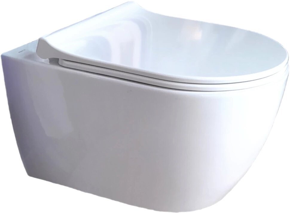 Унитаз подвесной Aquatek Поларис AQ0700-01 безободковый, с сиденьем микролифт, белый