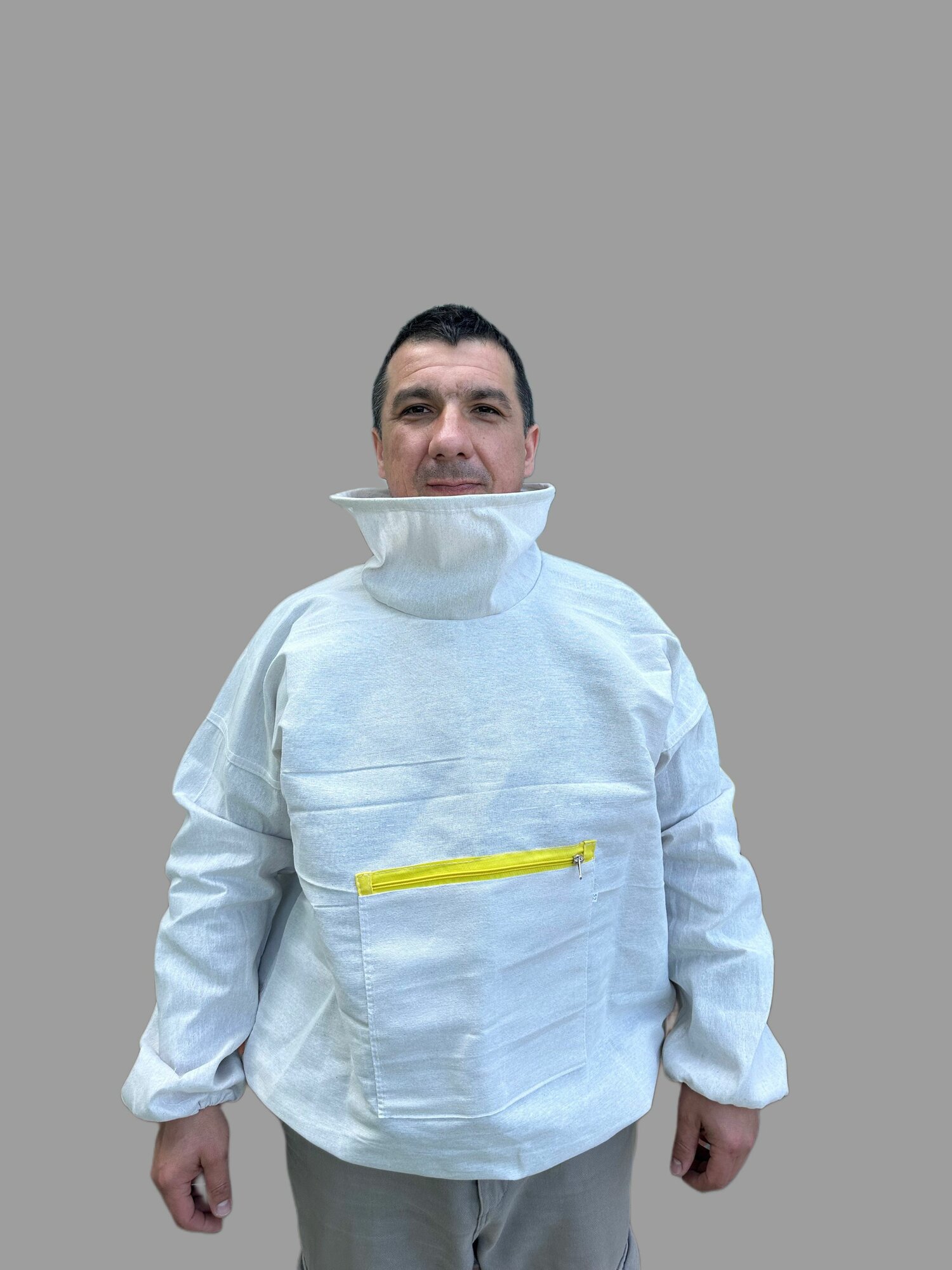 Куртка пчеловода, хлопок, без лицевой маски, 52 размер, светло-серая