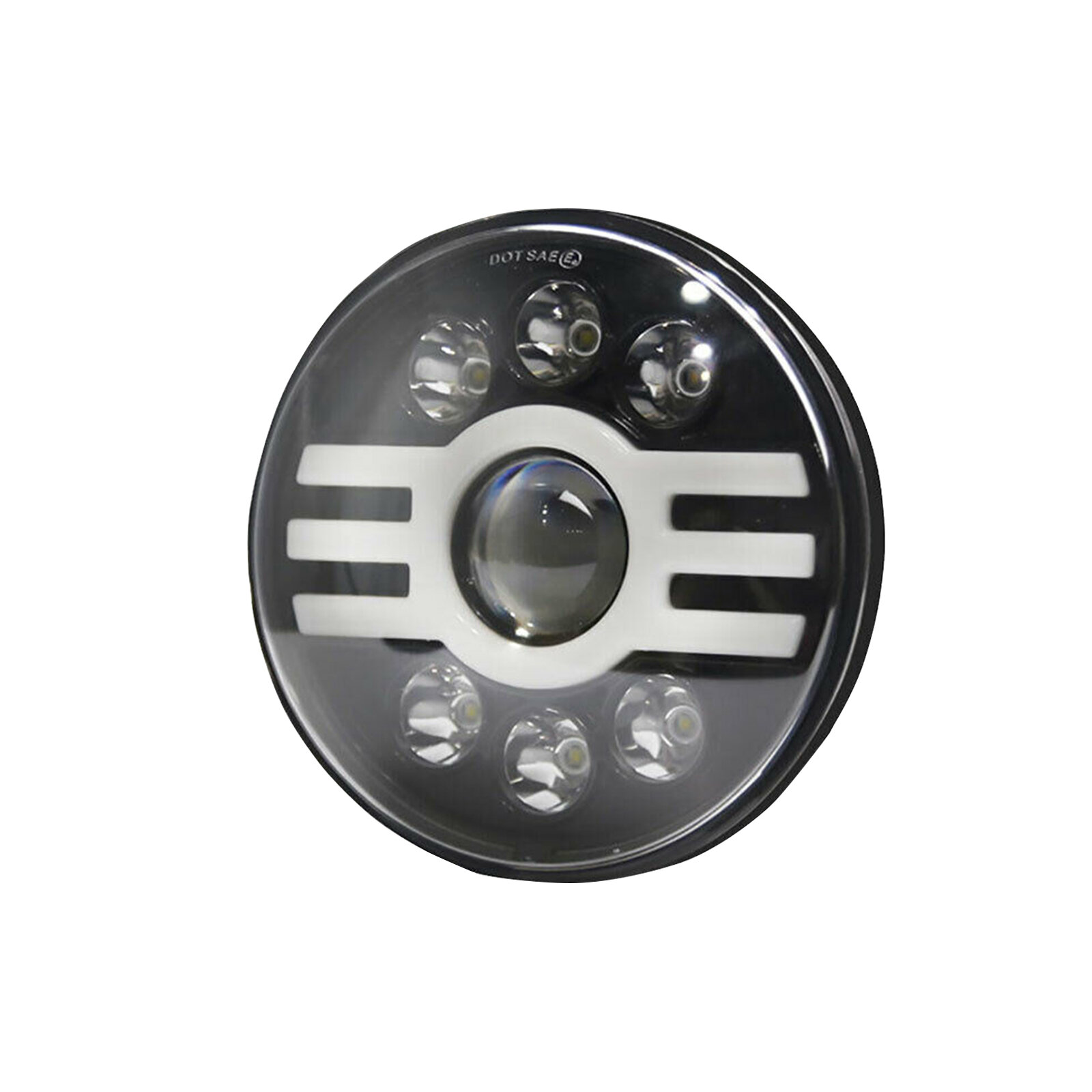 Круглая светодиодная автомобильная фара диаметром 7 дюймов, мощностью 500 Вт, с 6 светодиодами, из алюминиевого сплава.