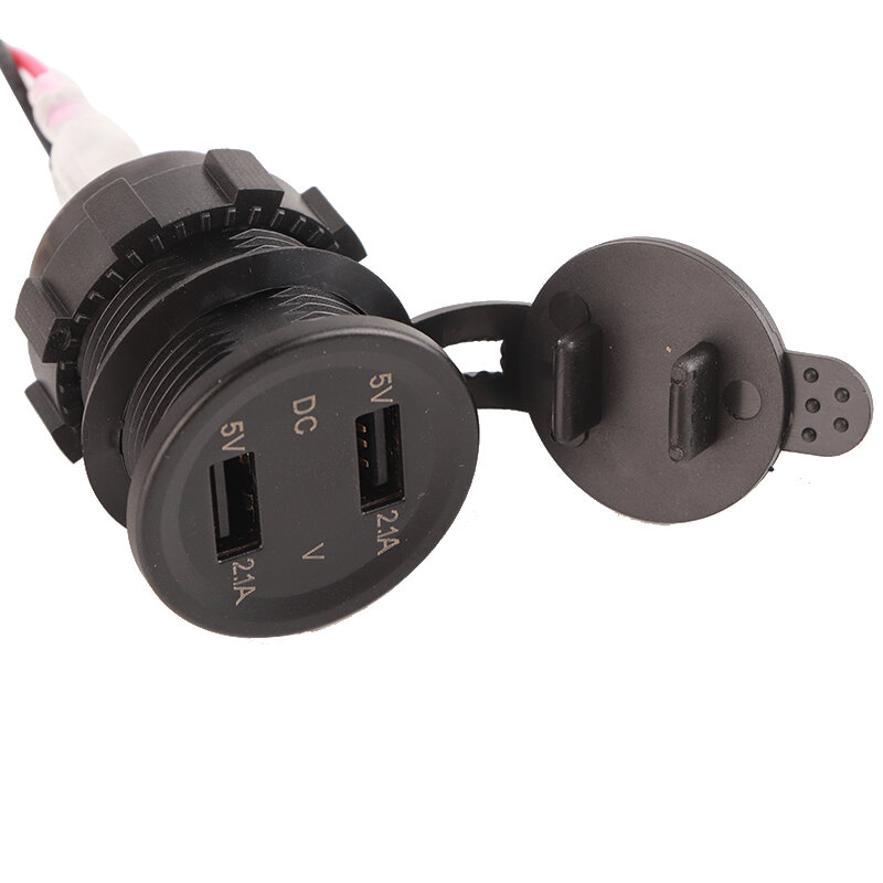 Зарядное устройство для мотоцикла с двумя USB-портами, 12 В, электрический цифровой вольтметр, быстрая зарядка, детали для телефона, планшета, GPS, красное