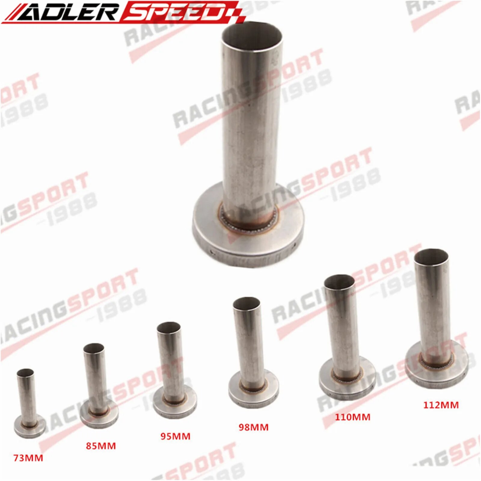 Универсальный глушитель Silencer для выхлопной системы автомобиля, хромированный, из нержавеющей стали, внутренний диаметр 73 мм (3,5 дюйма) / 98 мм 73mm