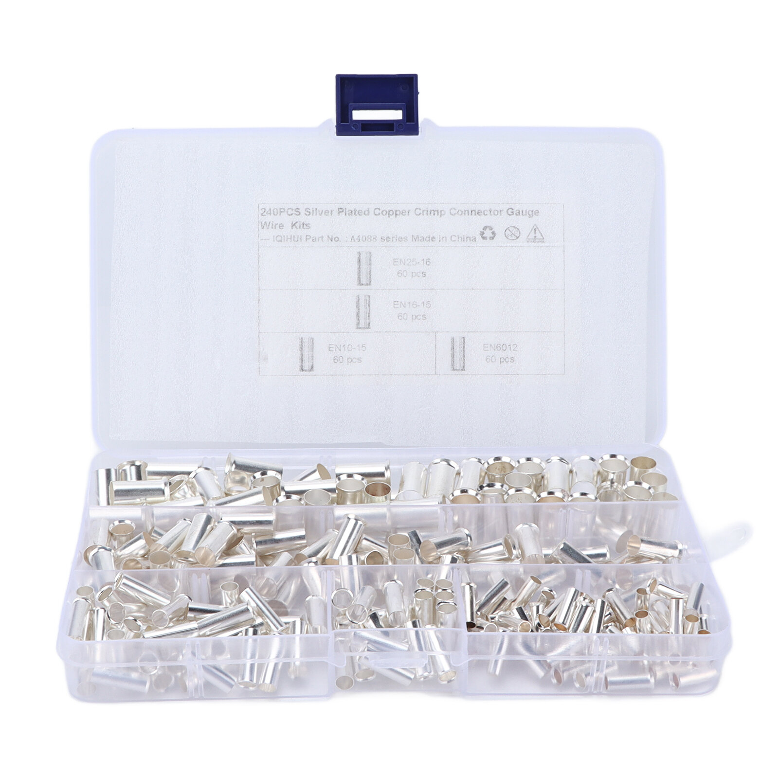 Набор из 240 наконечников для проводов, концевые клеммы из красной луженой меди, универсальные для обжима кабелей в автомобиле.