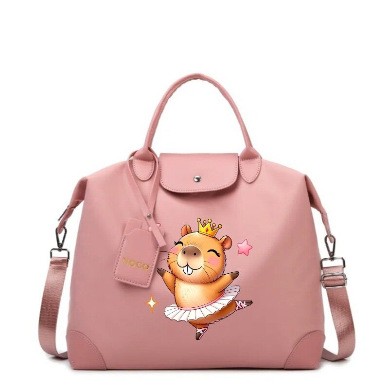 Горячая продажа капибара мультфильм печатает большие мощности Canvas Bag Женская оксфордская лоток для хранения ткани для хранения ткани