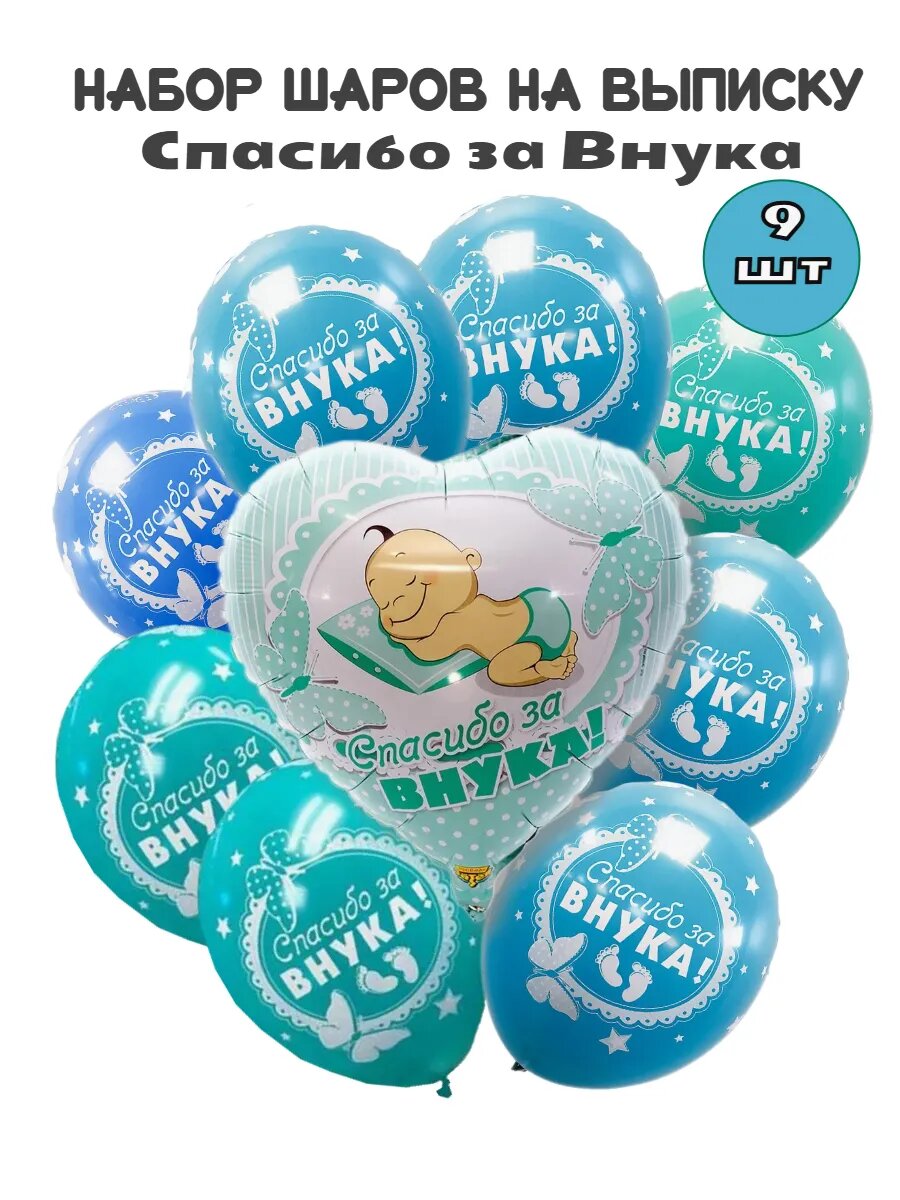 Комплект шаров на выписку из роддома рождение мальчик