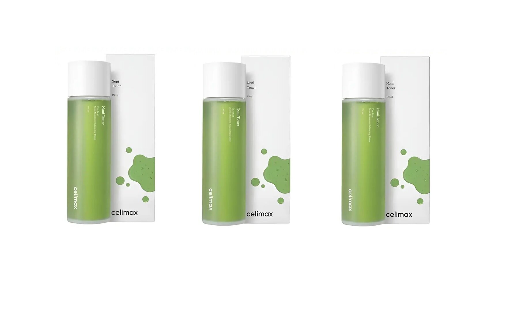 Тонер Celimax для лица The Real Noni Moisture Balancing Toner, увлажняющий, с экстрактом нони, 150 мл, 3 шт