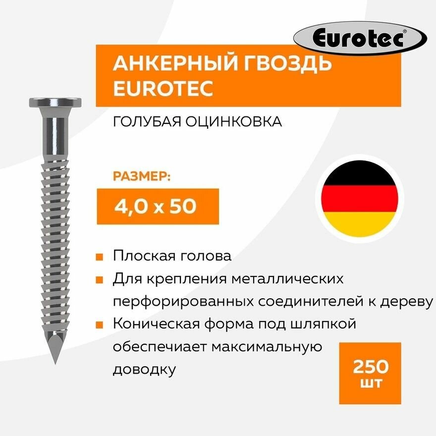 Гвоздь анкерный EuroTec 4 x 50 мм 250ед.