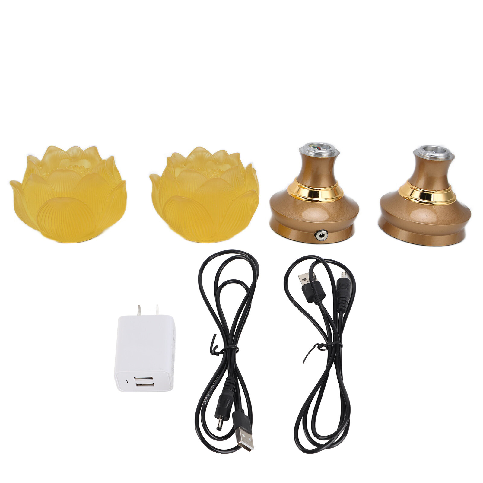 2Set LED Lotus Буддийский Светильник с Основанием из Сплава Красочный Светильник Будды Орнамент Молитвенная Вера SuppliesUS Штекер 100-240 В