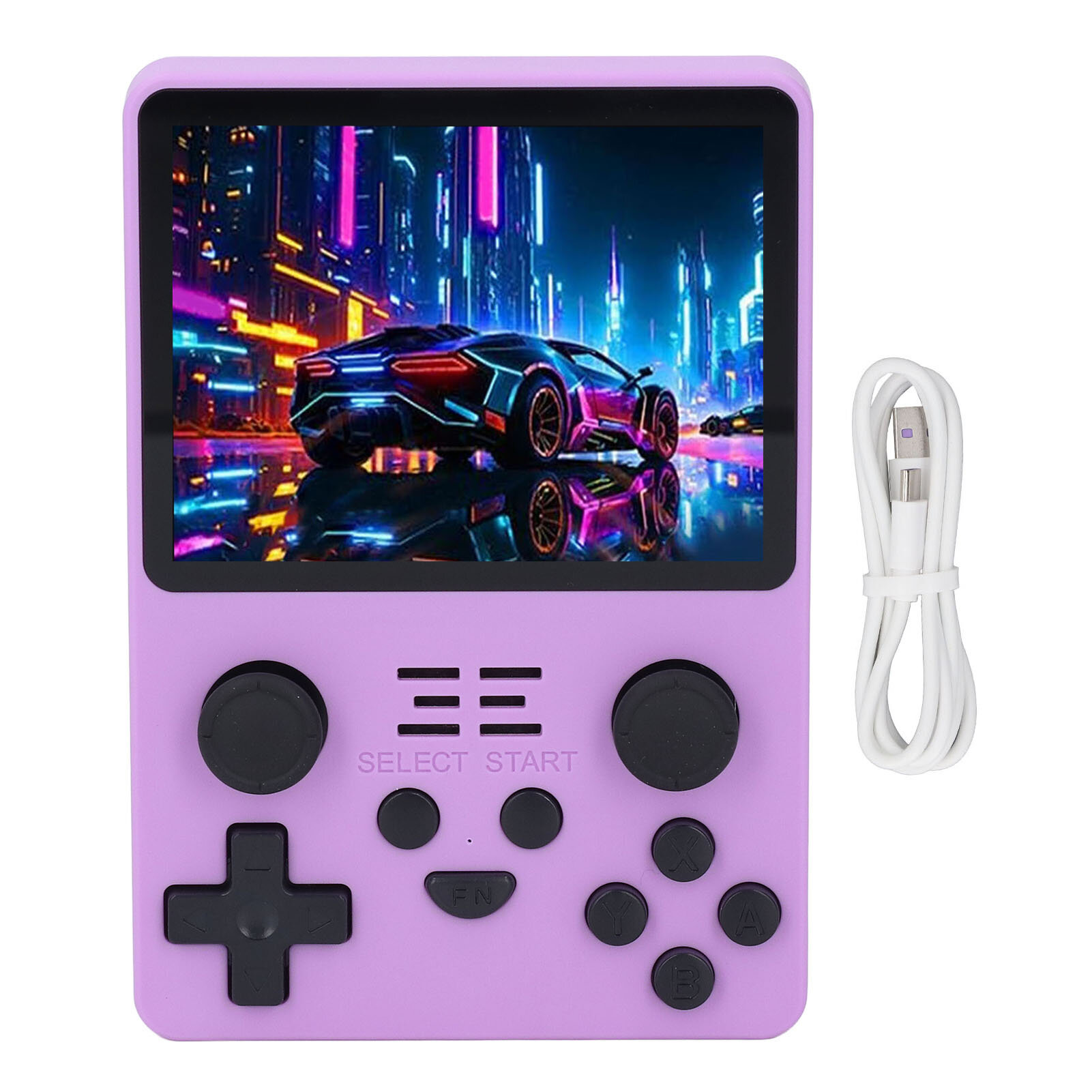 Руководитель ретро -игровой консоли Purple Color 3,5 -дюймовый портативный игровой игрок для дома и путешествия 256G
