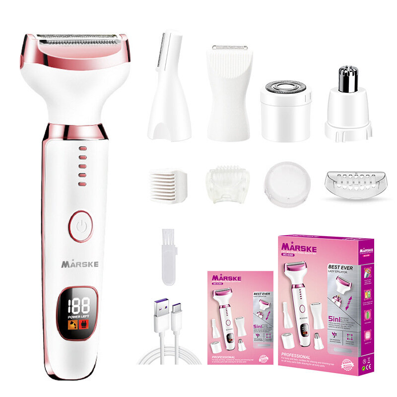 Бритва-эпилятор, многофункциональная, женская, моющаяся, перезаряжаемая, цвет золотистое шампанское