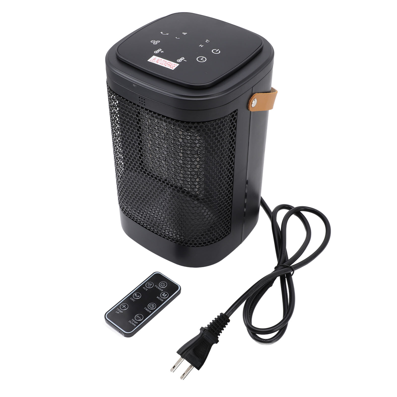 Нагреватель настольного обогревателя 1500 Вт 5S быстрое отопление 70 ° колебания 1-12H Таймер Дистанционный наконечник дистанционного управления над профилактическим обогревателем для спальни гостиной Офис US Plug 110V