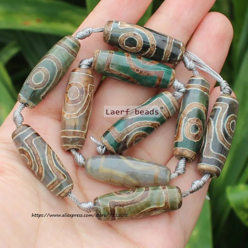 6 шт. овальные бусины из агата Laerf Beads, цвет G 2EYE