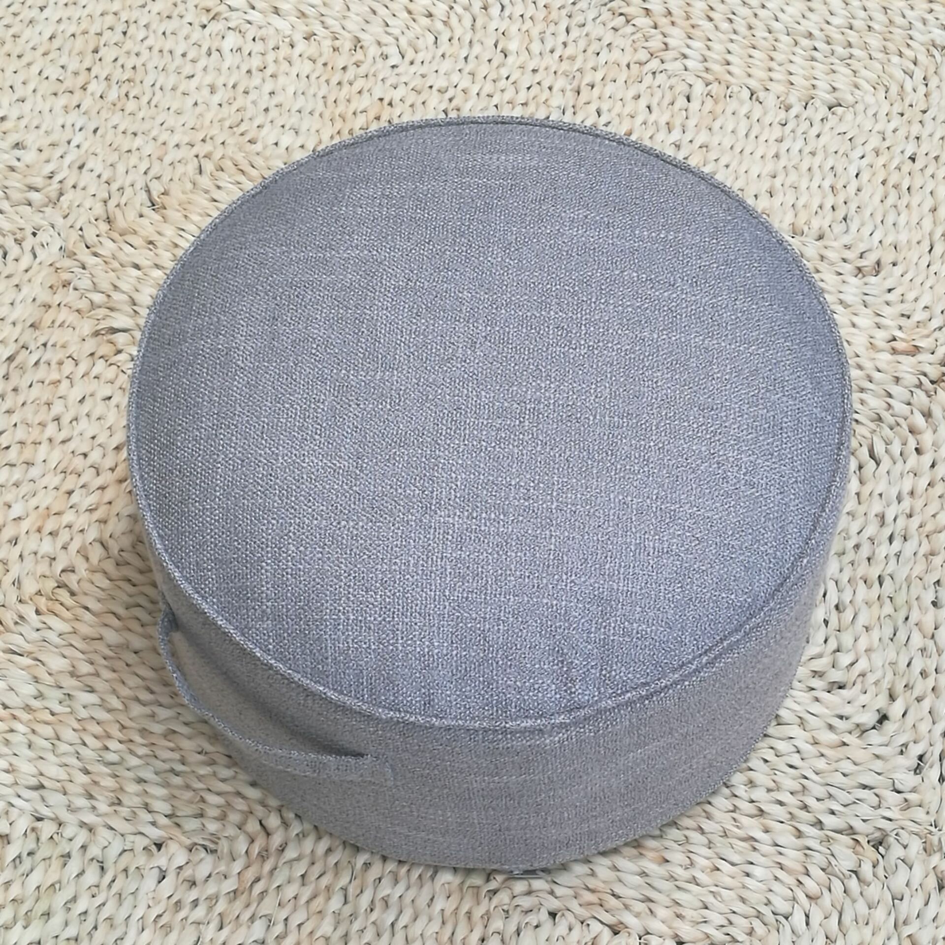 Табурет-футон Amadora, овальный, серый, нагрузка до 200 кг, рогожка