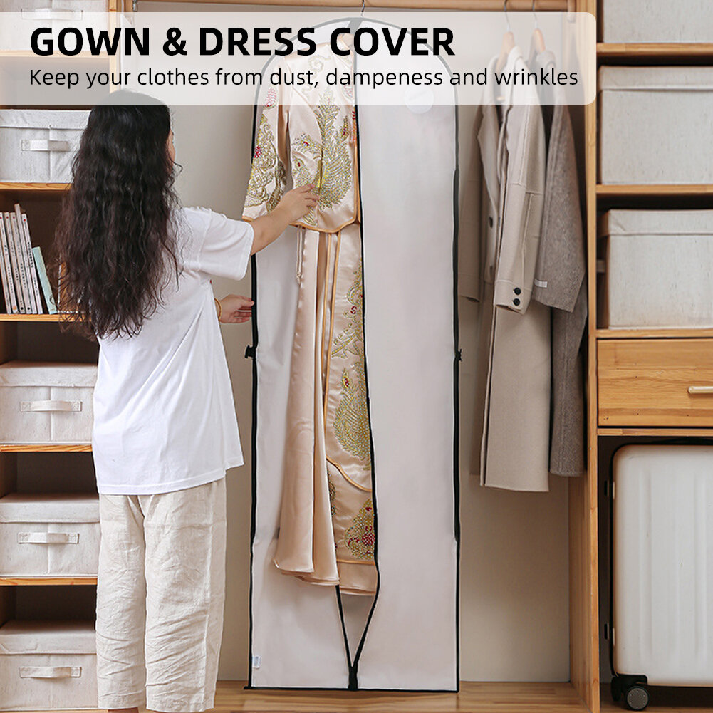 Чехол для свадебного платья, 2 шт, для хранения одежды, влагостойкий, пылезащитный, складной