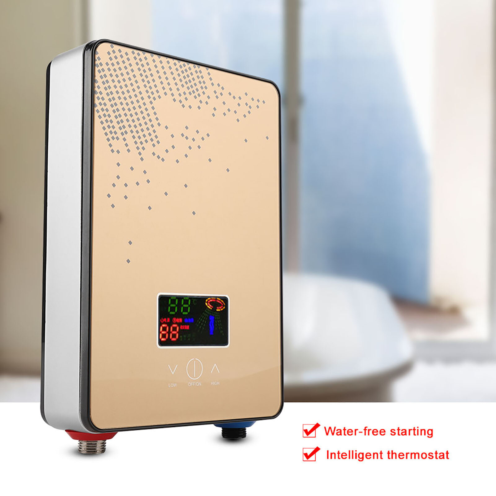 220 В 6500 Вт безрезервуарный мгновенный электрический водонагреватель для душа для домашней ванной комнаты