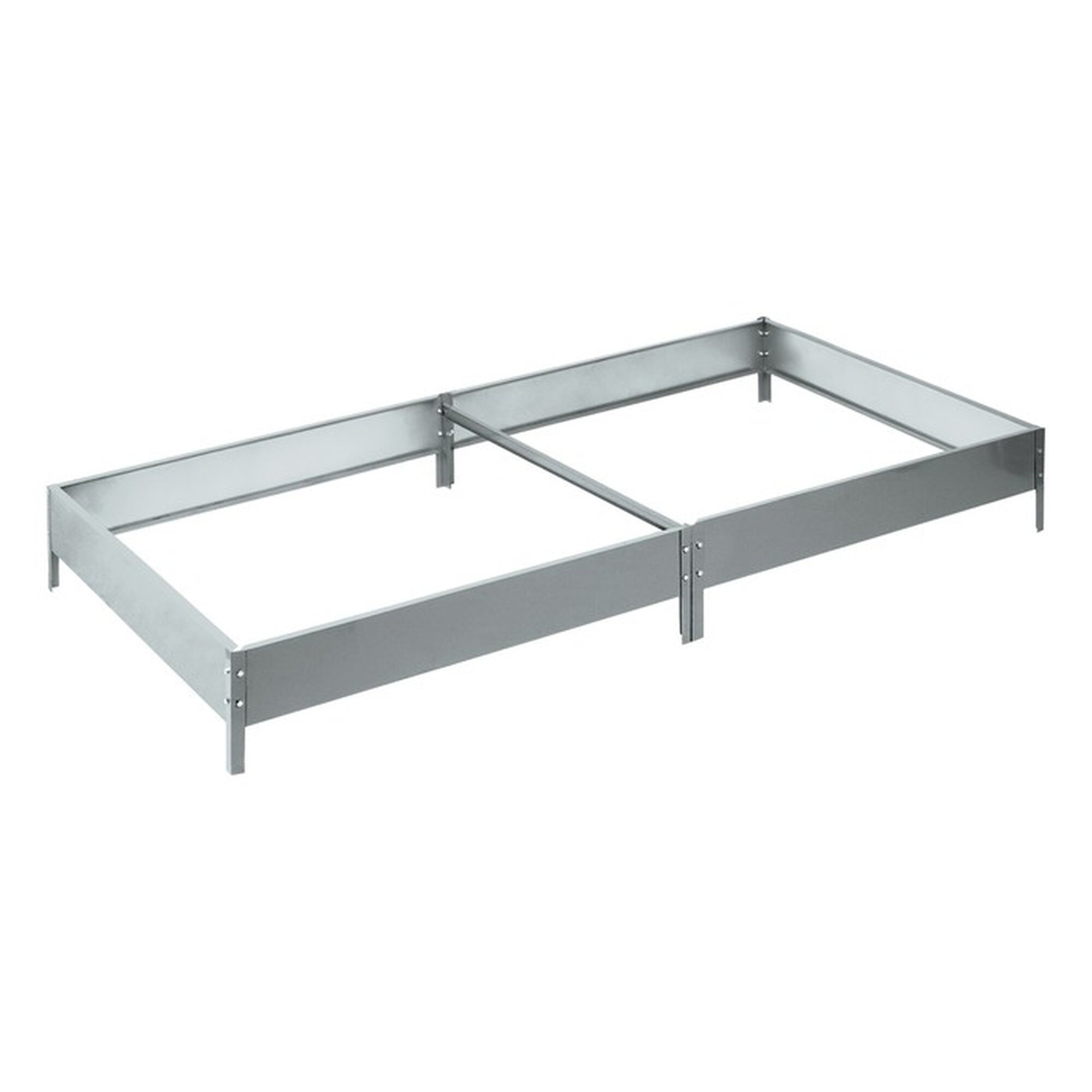 Грядка Greengo "Компакт", оцинкованная сталь, серебристая, 200×100×15 см