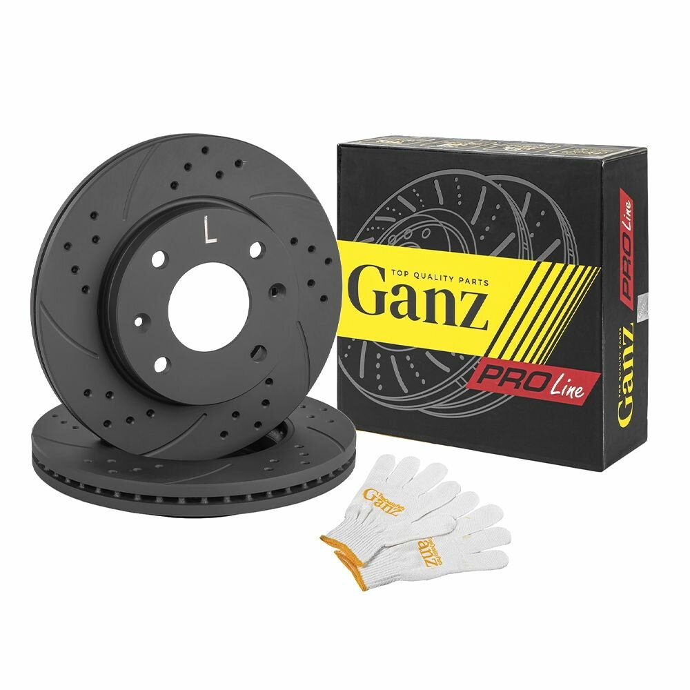 Диск тормозной передний перфорированный PRO-Line с покрытием на Хендай Элантра 3, Санта фе 1, Соната 4, КИА Церато 1