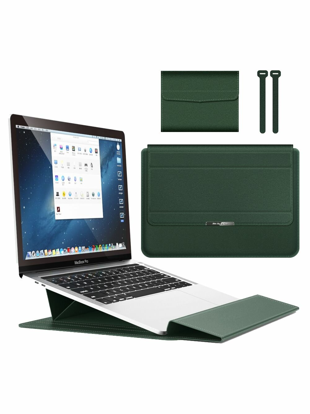 Чехол трансформер для MacBook 13 / 14 Hand Support Stand зеленый