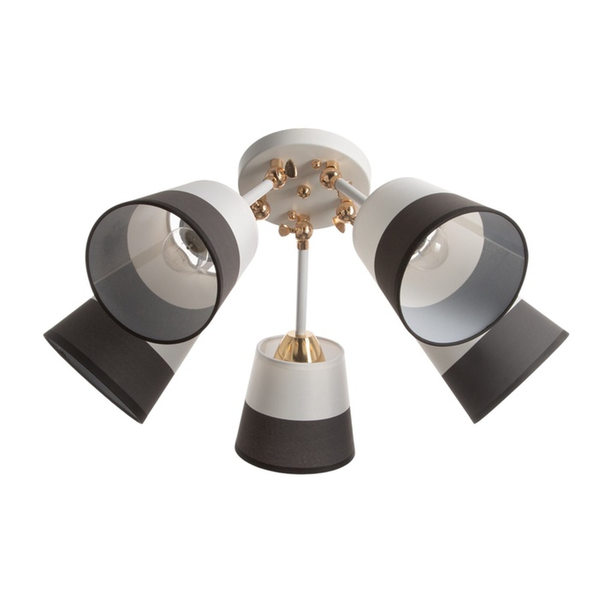 Люстра BayerLux "Селена", E27, 40 Вт, 5 ламп, поворотные плафоны, металл, пластик, ткань