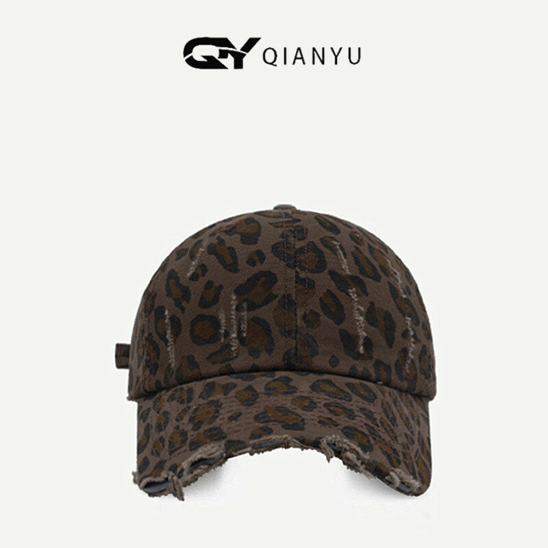 Бейсболка "Hot Girl Y2K", леопардовый принт, женская, регулируемая, коричневая