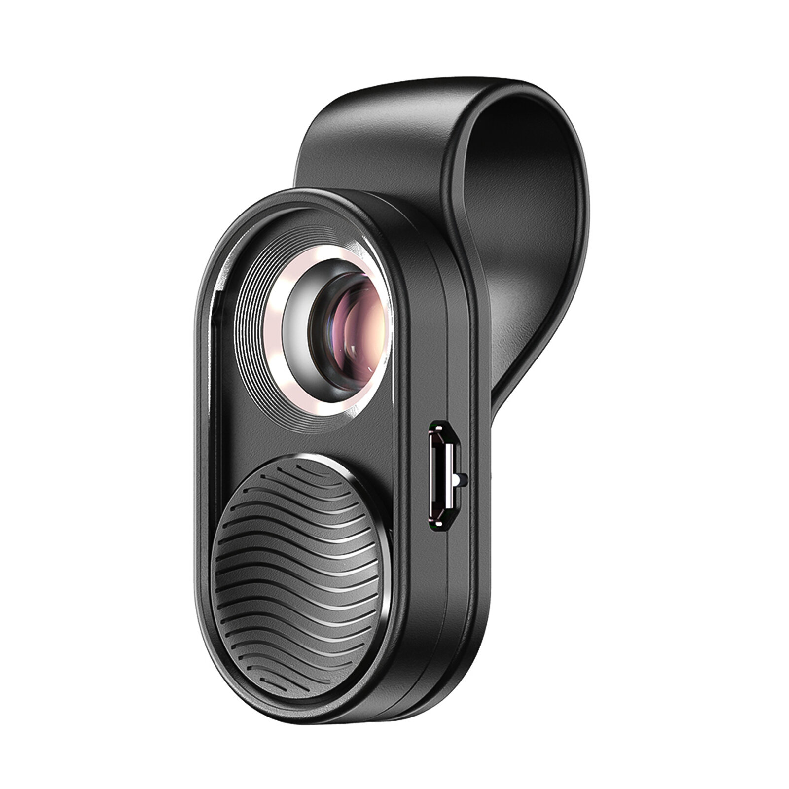APEXEL APL-MS001 Миниатюрный Портативный Смартфонный Микроскоп 100X Увеличение СBUILT-in LED Светом Универсальная Крепежка Для Исследования Растений Текстиль Ювелирные изделия Инспекция Печатных плат 6шт LED 6000K-6500K 30mAh Micro USB 8.6*8.6*3cm 10.5g