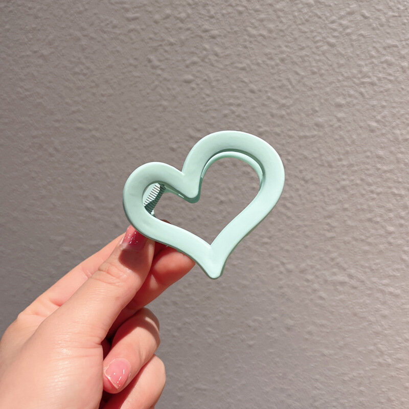 Заколка, зажим, краб, аксессуар для укладки волос в виде сердца бирюзовый SY