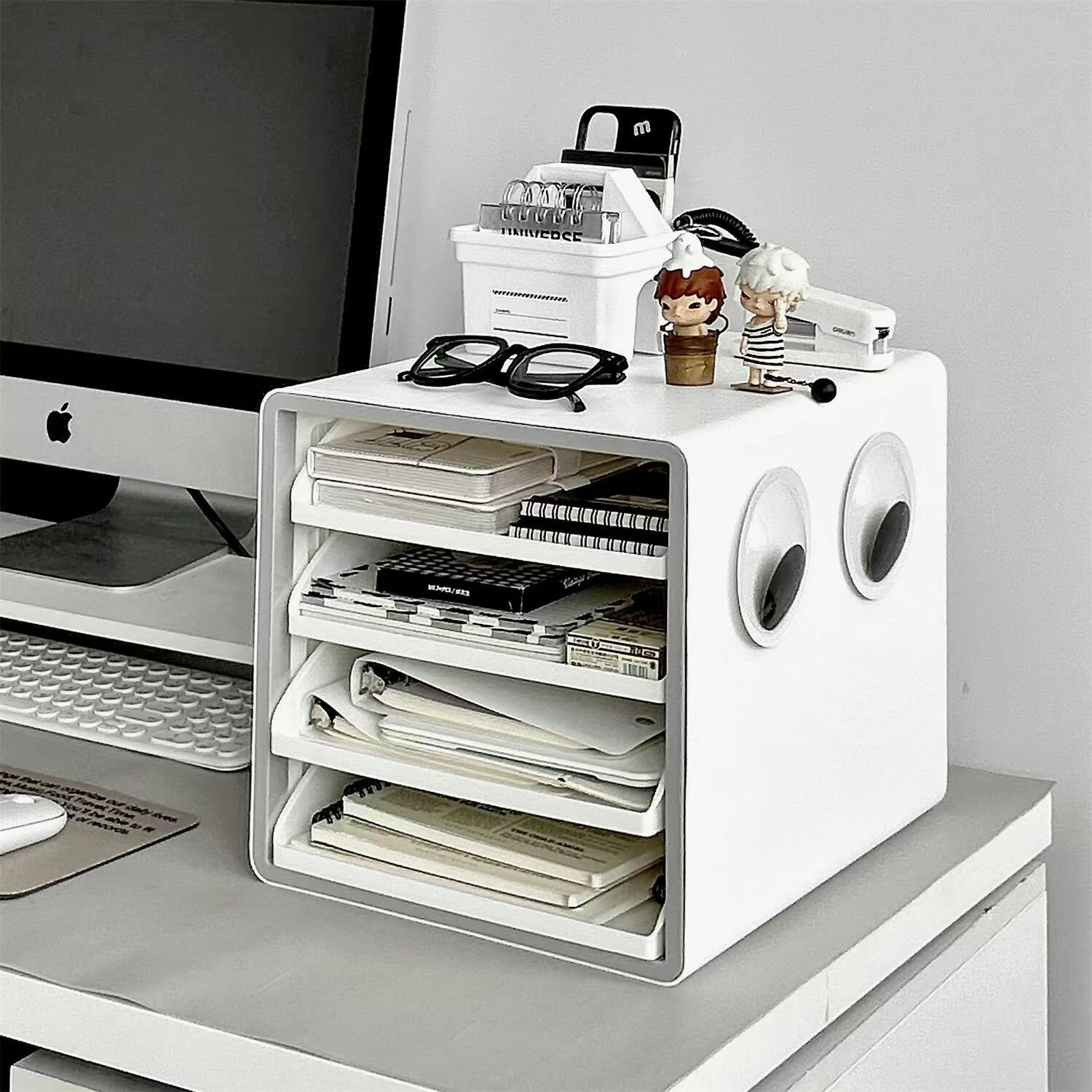 Офисный шкаф, офисная картотека, выдвижной ящик для хранения, 285*35*290 мм, белый